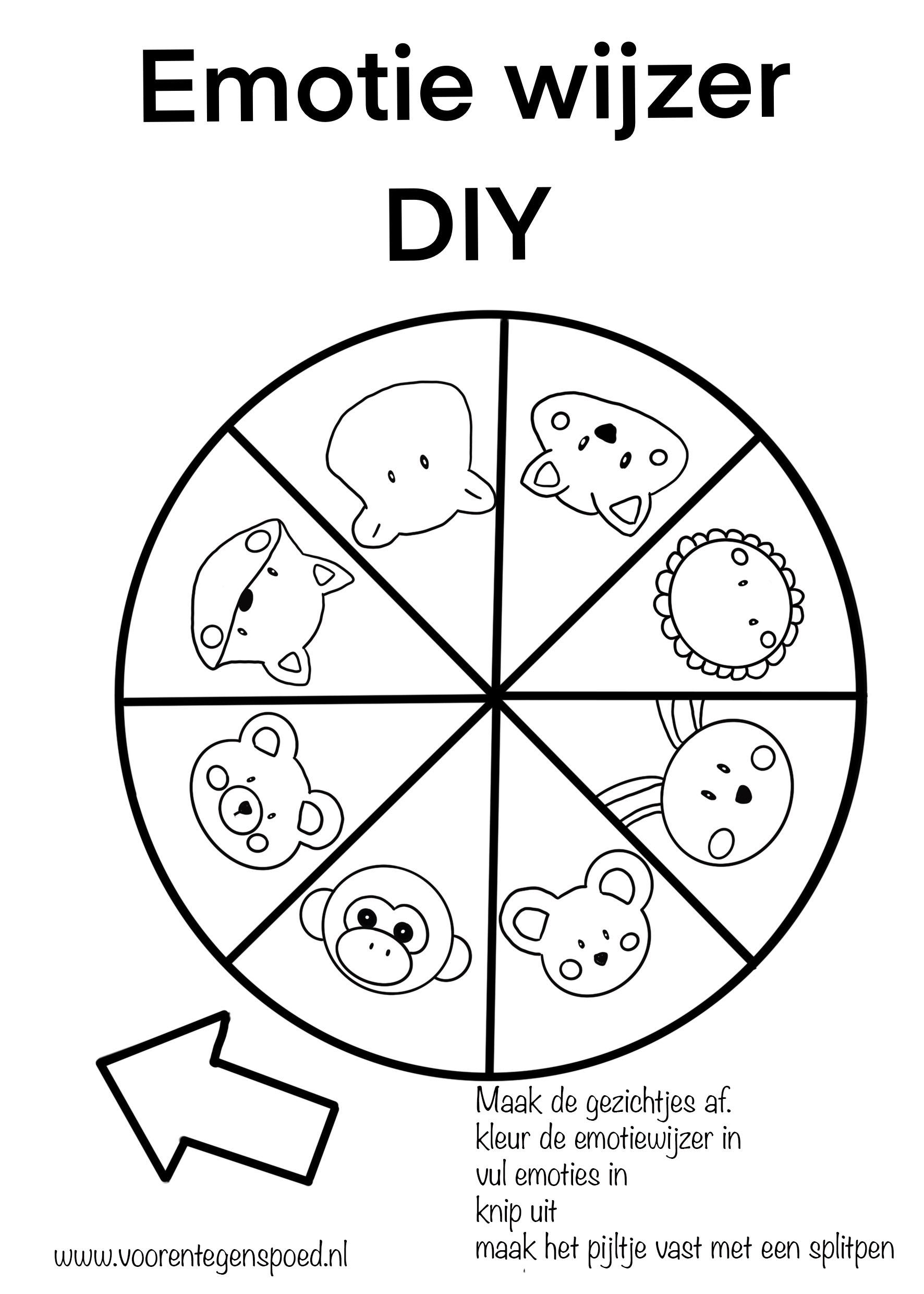 Kleurplaat emoties – Voor en Tegenspoed